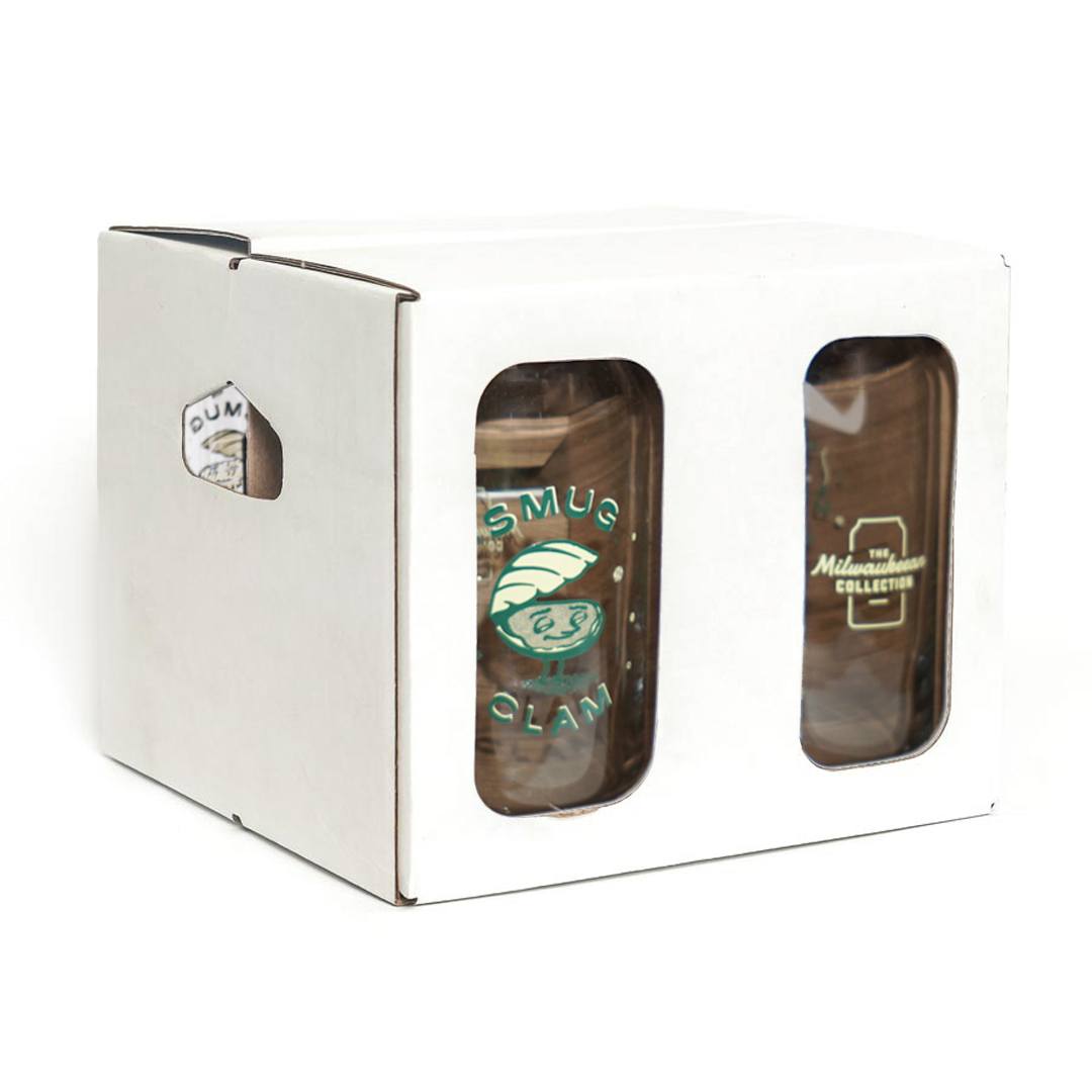 Smug Clam Glass - 4 Pack | Lowlands Group Shop